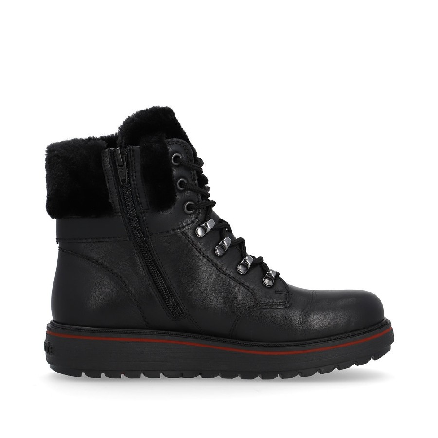 Smartshoes - Remonte känga med brodd i svart skinn