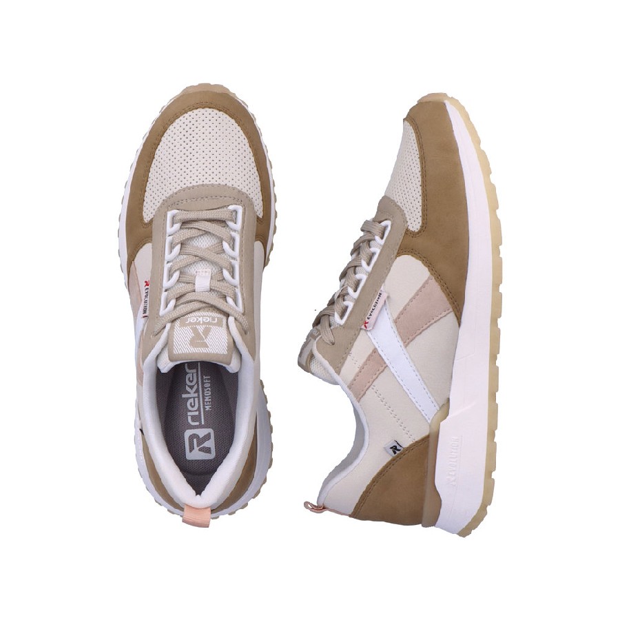 Smartshoes - Rieker-Evolution sneaker beiget skinn