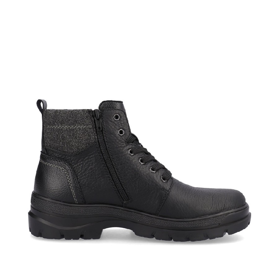 Smartshoes - Rieker känga brodd svart skinn